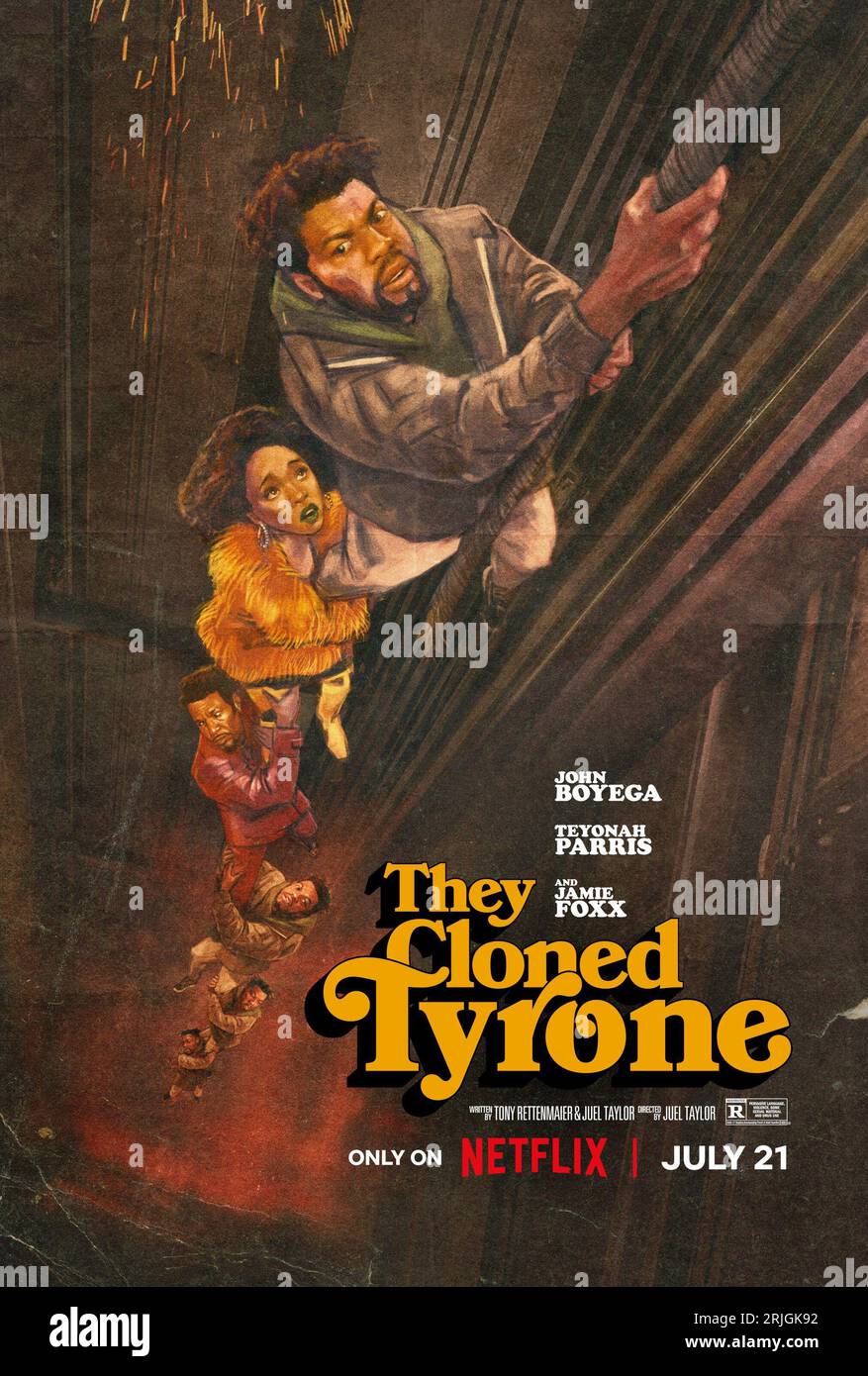 ILS ONT CLONÉ TYRONE, affiche américaine, du haut : John Boyega ...