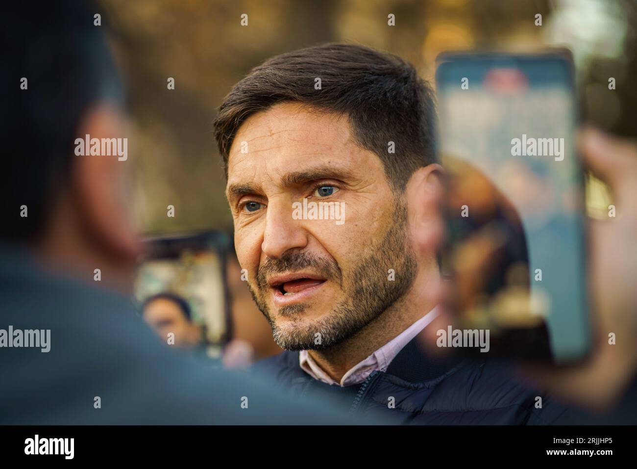 Firmat, Argentine. 22 août 2023. Maxi Pullaro, le candidat au poste de ...