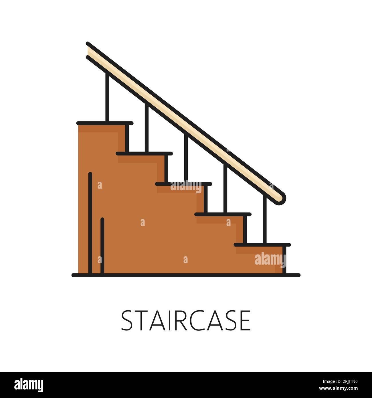 Icône de meubles d'escalier, intérieur de la maison. Maison salon ou ...