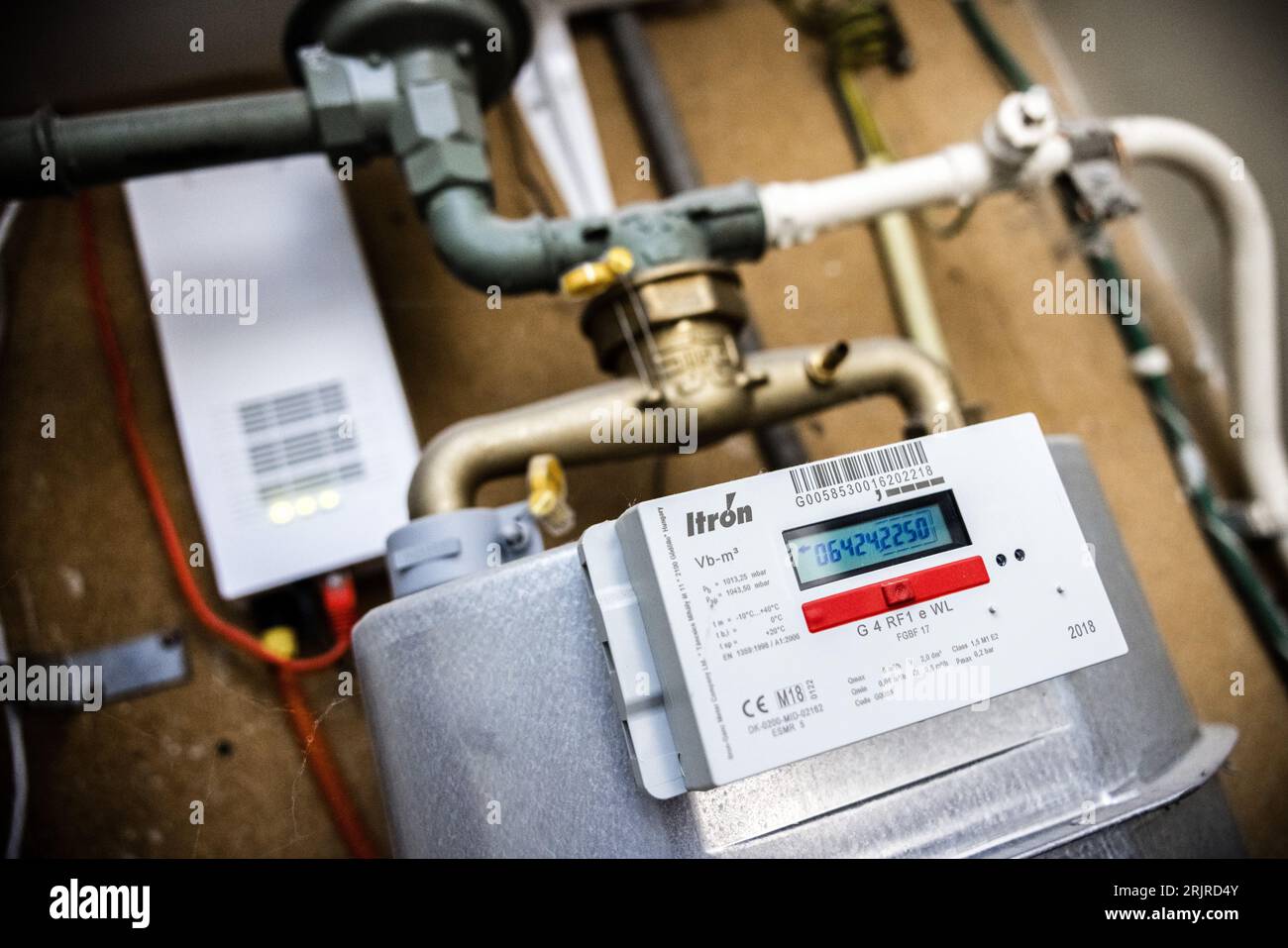 ILLUSTRATION - Un compteur intelligent sur une connexion de gaz dans l ...