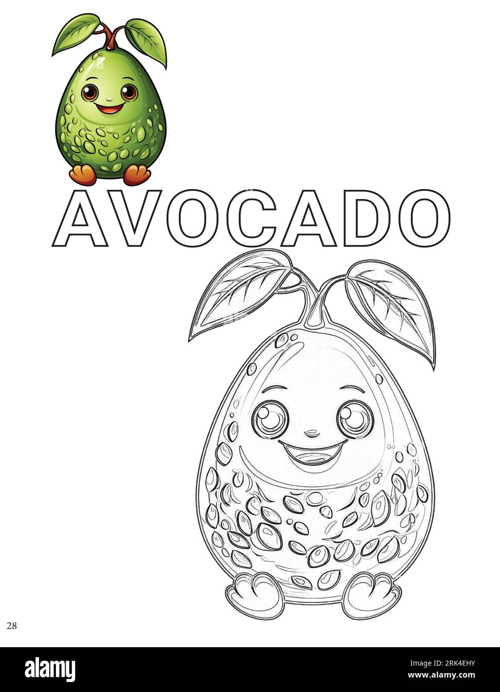 Feuille de coloriage d'avocat Banque de photographies et d’images à ...