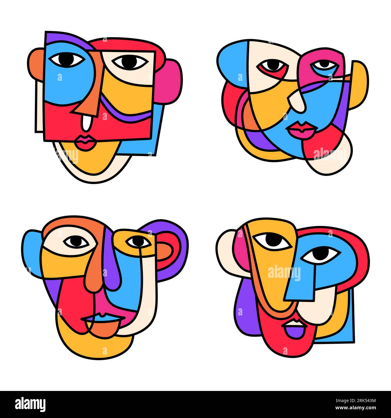 Picasso woman face Banque d'images vectorielles - Alamy