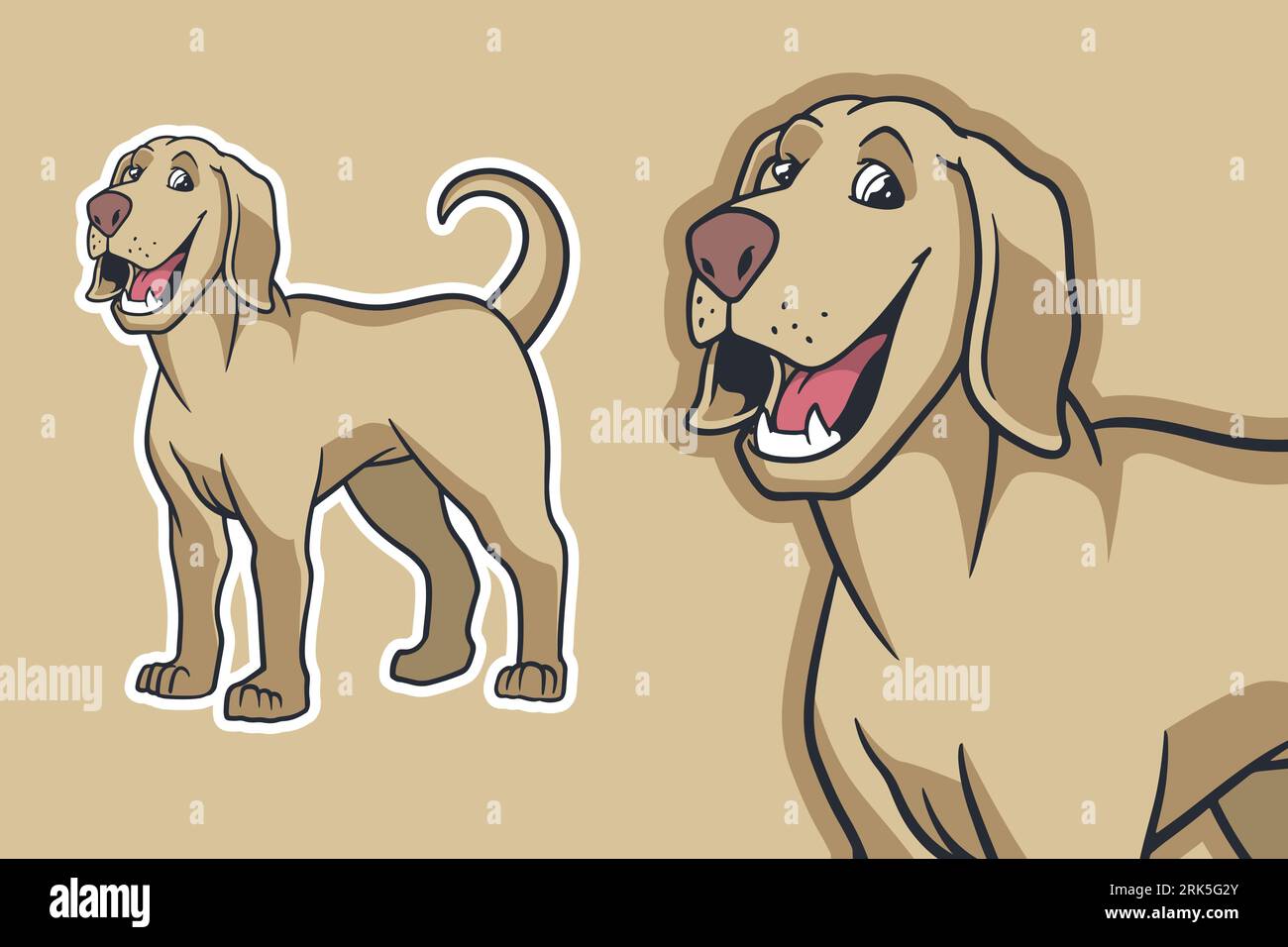 Labrador dessin caricature Banque d'images vectorielles - Alamy