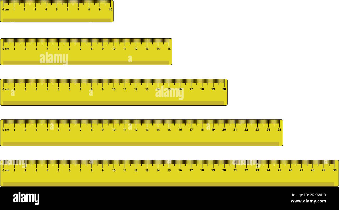 règles en pouces et métriques. Centimètres et pouces indicateur ...