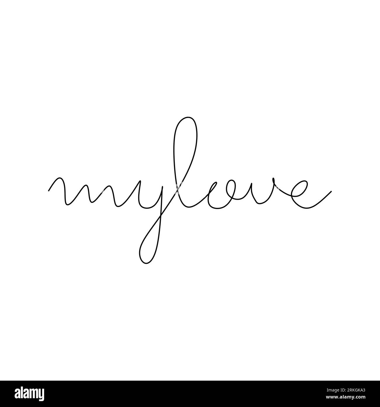 Dessin au trait continu love fond noir Banque d'images noir et blanc ...