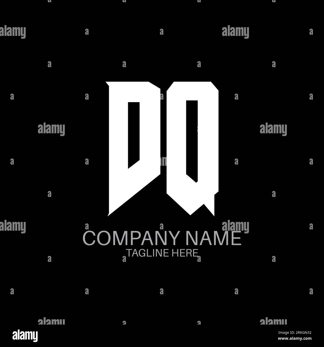 Conception de logo de lettre DQ. Lettres initiales icône du logo de DQ ...