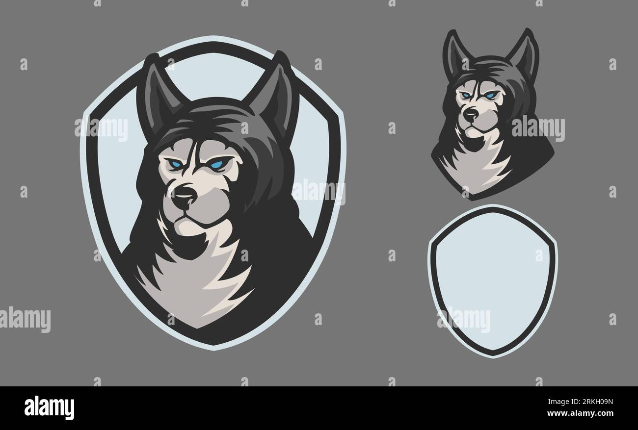 Collection logo de loup professionnel pour une équipe de sport isolé ...