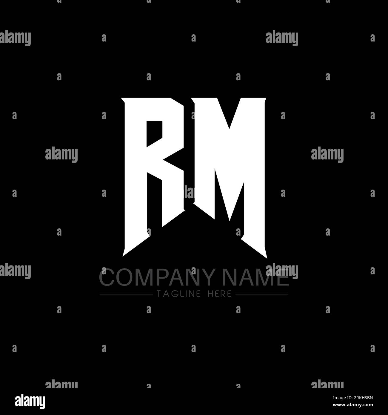 Logo RM Letter. Lettres initiales icône du logo RM Gaming pour les ...