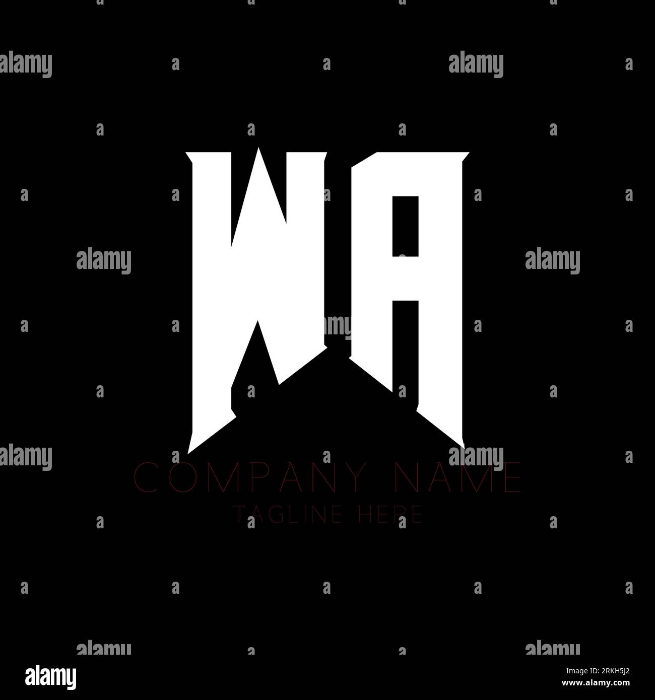 Design du logo WA Letter. Lettres initiales icône du logo WA Gaming ...