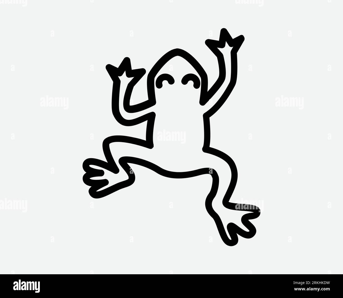 Ligne de grenouille icône Animal Wildlife Cartoon nature Cute PET Art ...