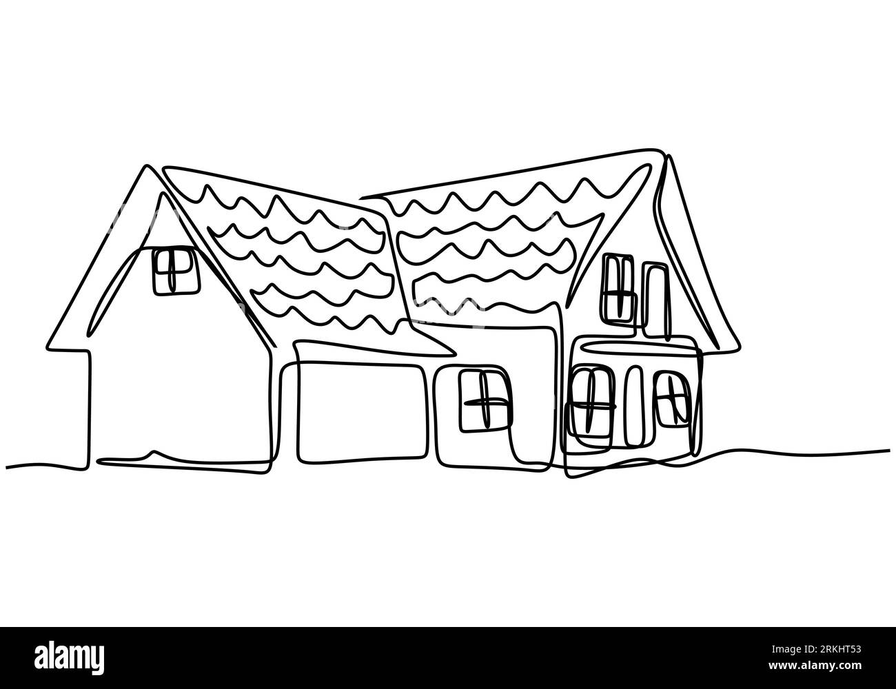 Dessin à un seul trait maison Banque de photographies et d’images à ...