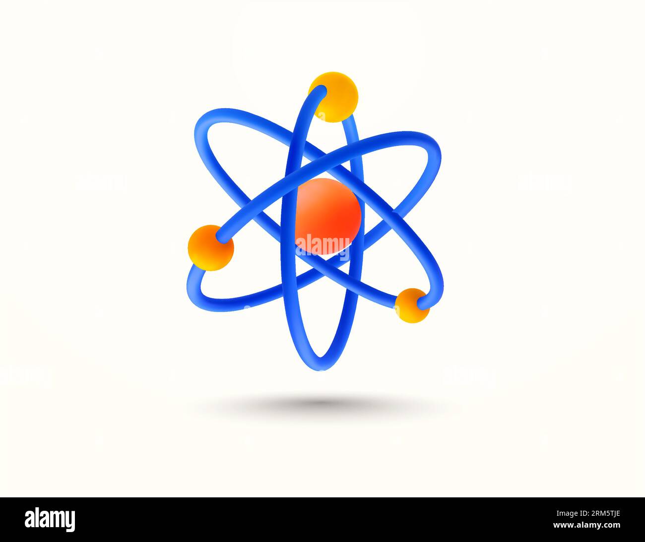 modèle atomique 3d, nucléaire et électron, mouvement orbital, style ...