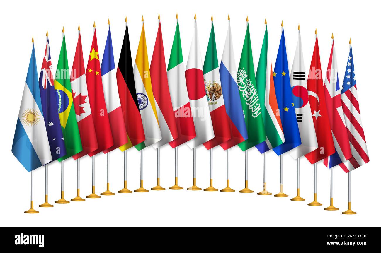 Sommet g20 drapeaux Banque d'images détourées - Alamy