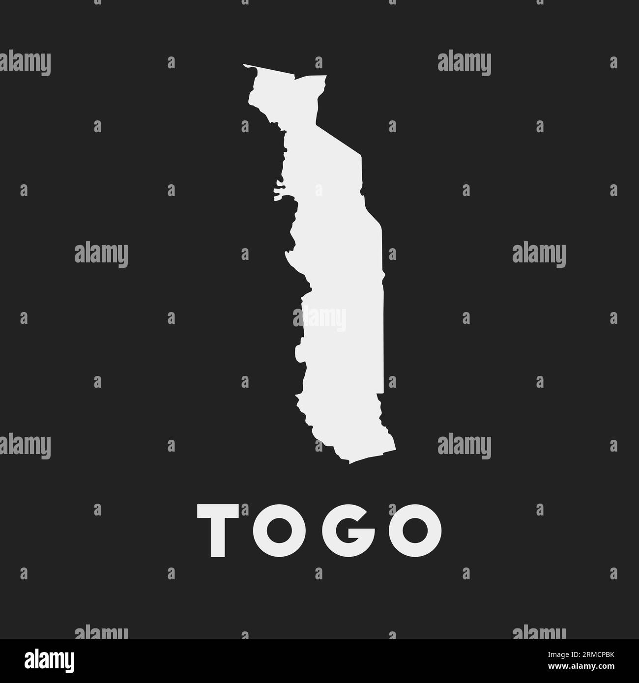 Icône Togo. Carte du pays sur fond sombre. Carte du Togo élégante avec ...