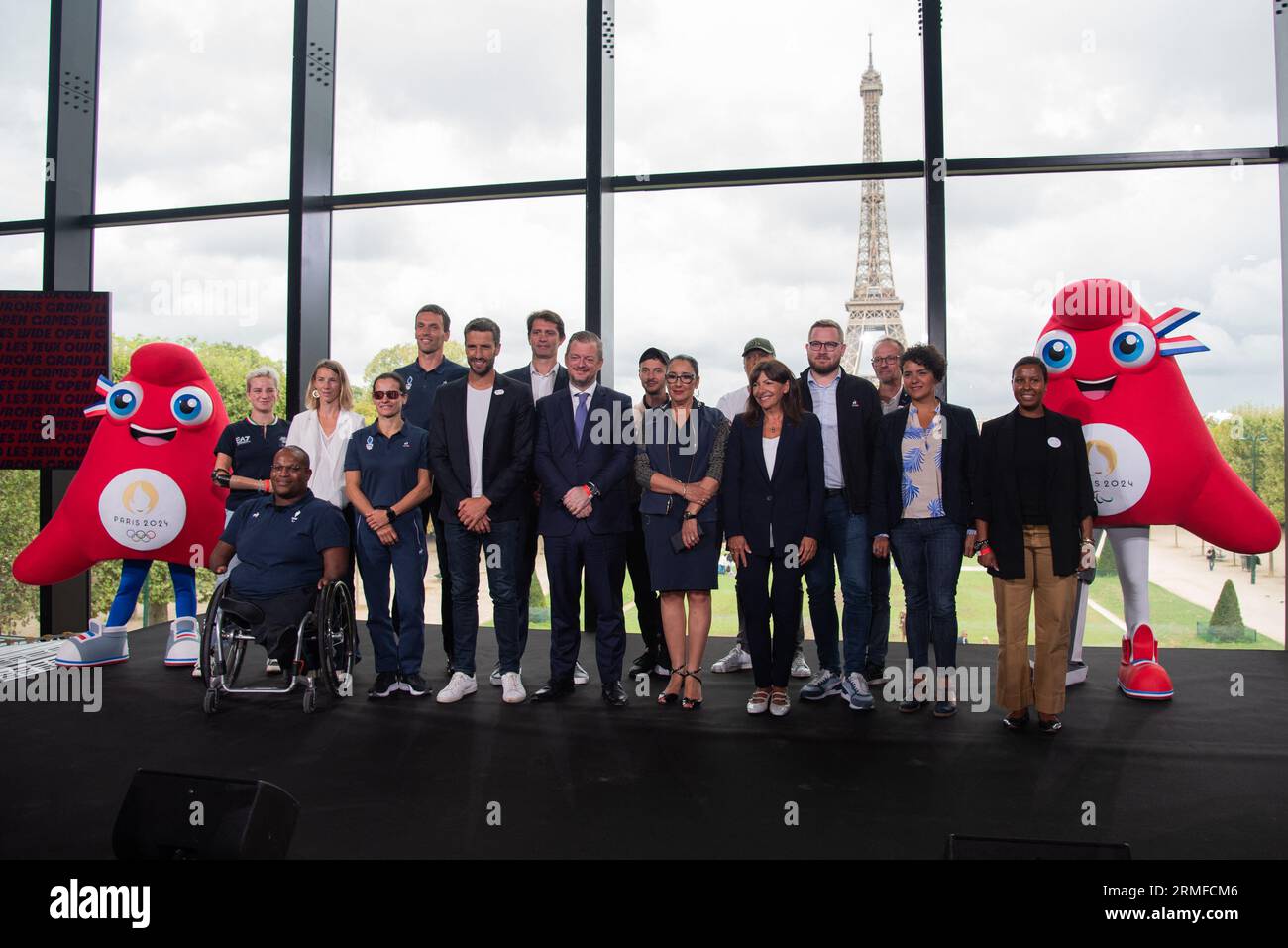 Anne Hidalgo, Maire de Paris, aux côtés de Tony Estanguet, Président de Paris 2024, Andrew ...