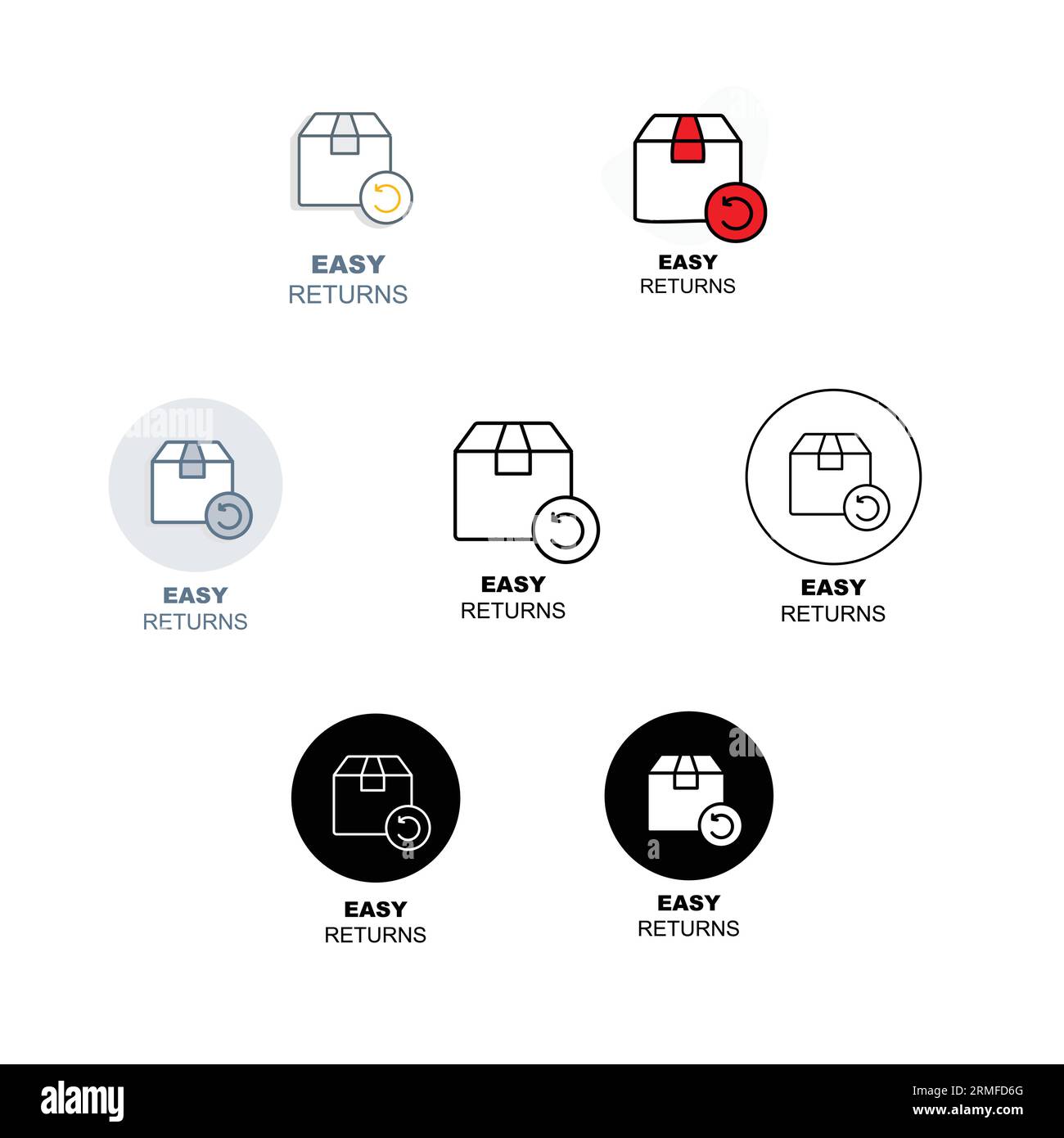 Icône de retour facile, symbole de retour simple, emblème de retour ...