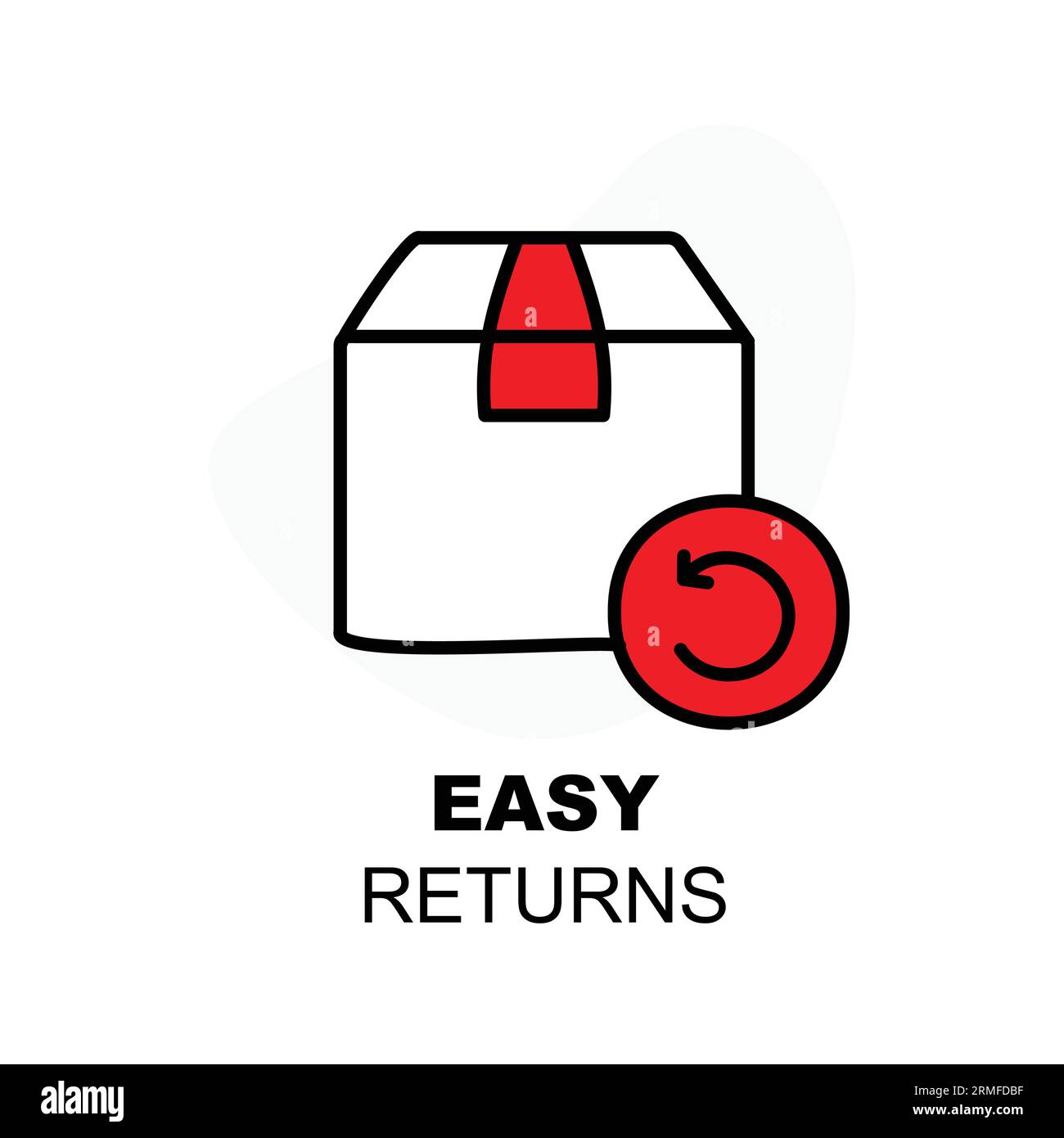 Icône de retour facile, symbole de retour simple, emblème de retour sans tracas, logo de retour ...