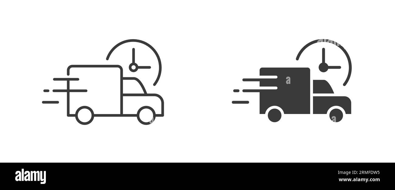 Icône de camion de livraison rapide, symbole de livraison express, logo ...