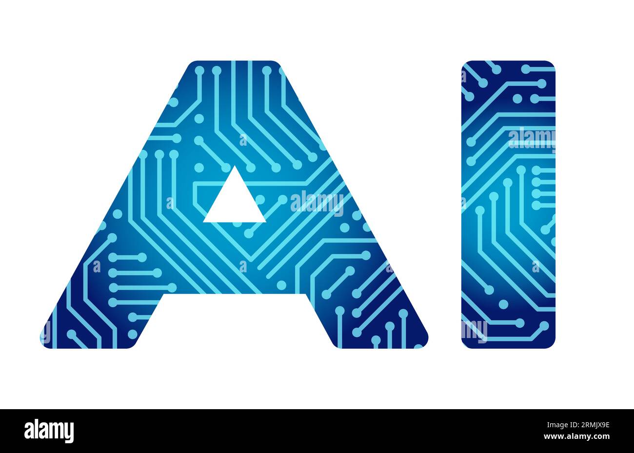 Logo et symbole d'intelligence artificielle isolés sur fond blanc ...