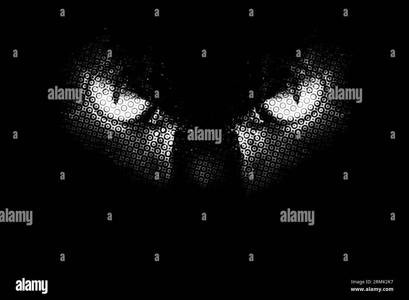 Evil eyes Banque d'images noir et blanc - Alamy