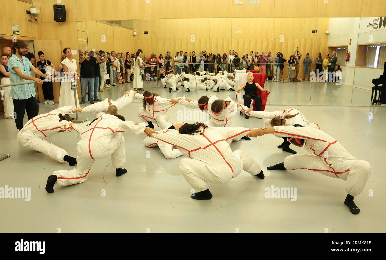 The Elephant in the Black Box dance company during the presentation of ...