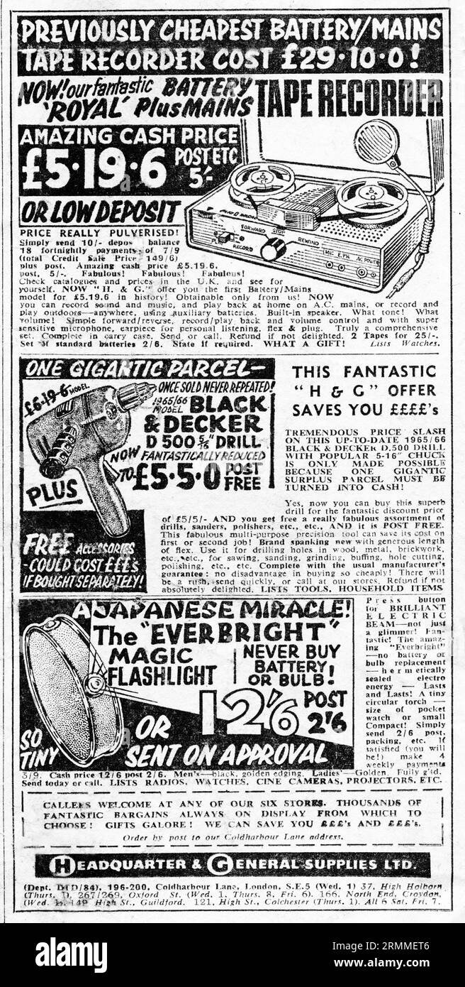 Publicité au détail des années 1960 Banque de photographies et d’images ...