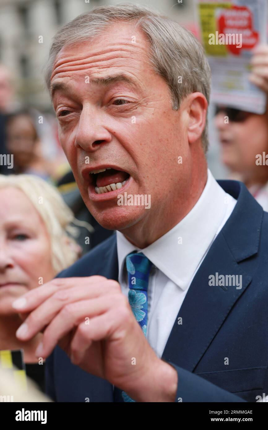 Londres, Royaume-Uni. 29 août 2023. Nigel Farage, ancien dirigeant de l ...