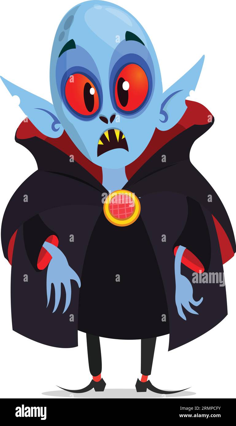 Mignon vampire de dessin animé souriant Illustration vectorielle isolée ...