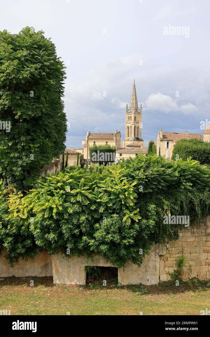Saint-Émilion village international connu dans son vignoble. Le village ...