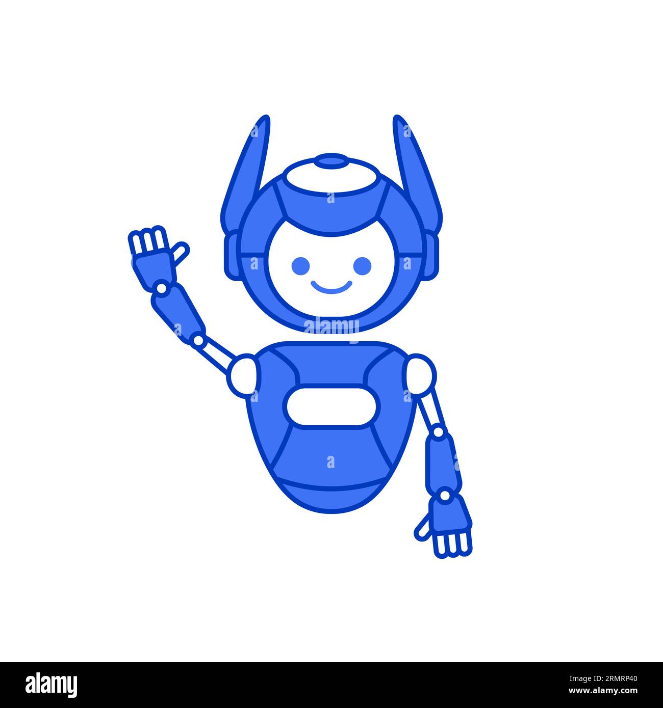 Personnage de robot Say Hi Hello illustration vectorielle. Illustration ...