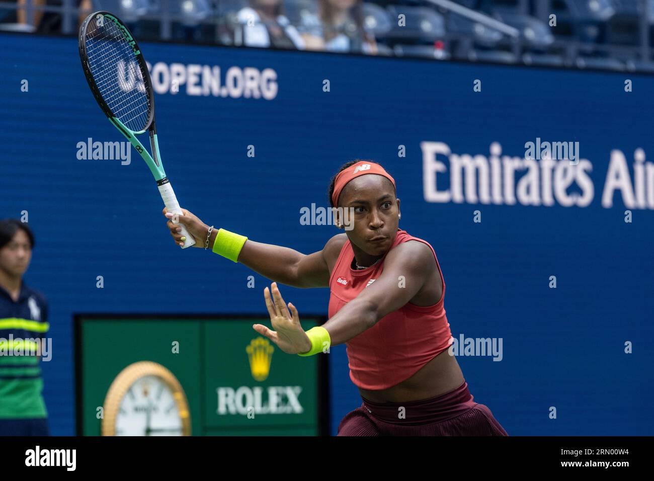 Coco Gauff, des USA, revient au 2e tour contre Mirra Andreeva, des US Open Championships, au ...