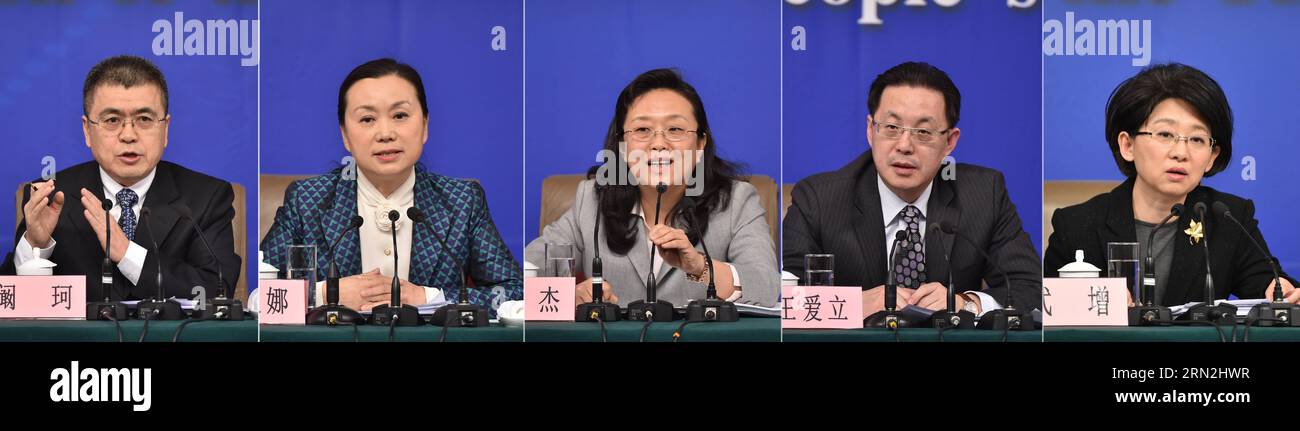 (150309) -- PÉKIN, 9 mars 2015 -- dans cette photo combinée prise le 9 ...