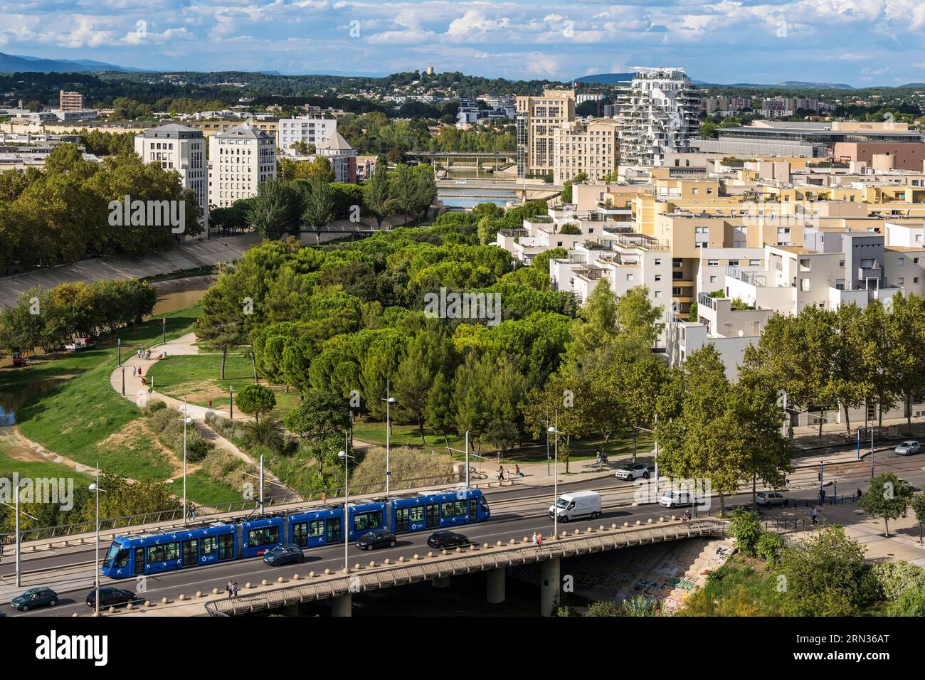 France, Hérault, Montpellier, quartier Richter, les rives du Lez, l ...