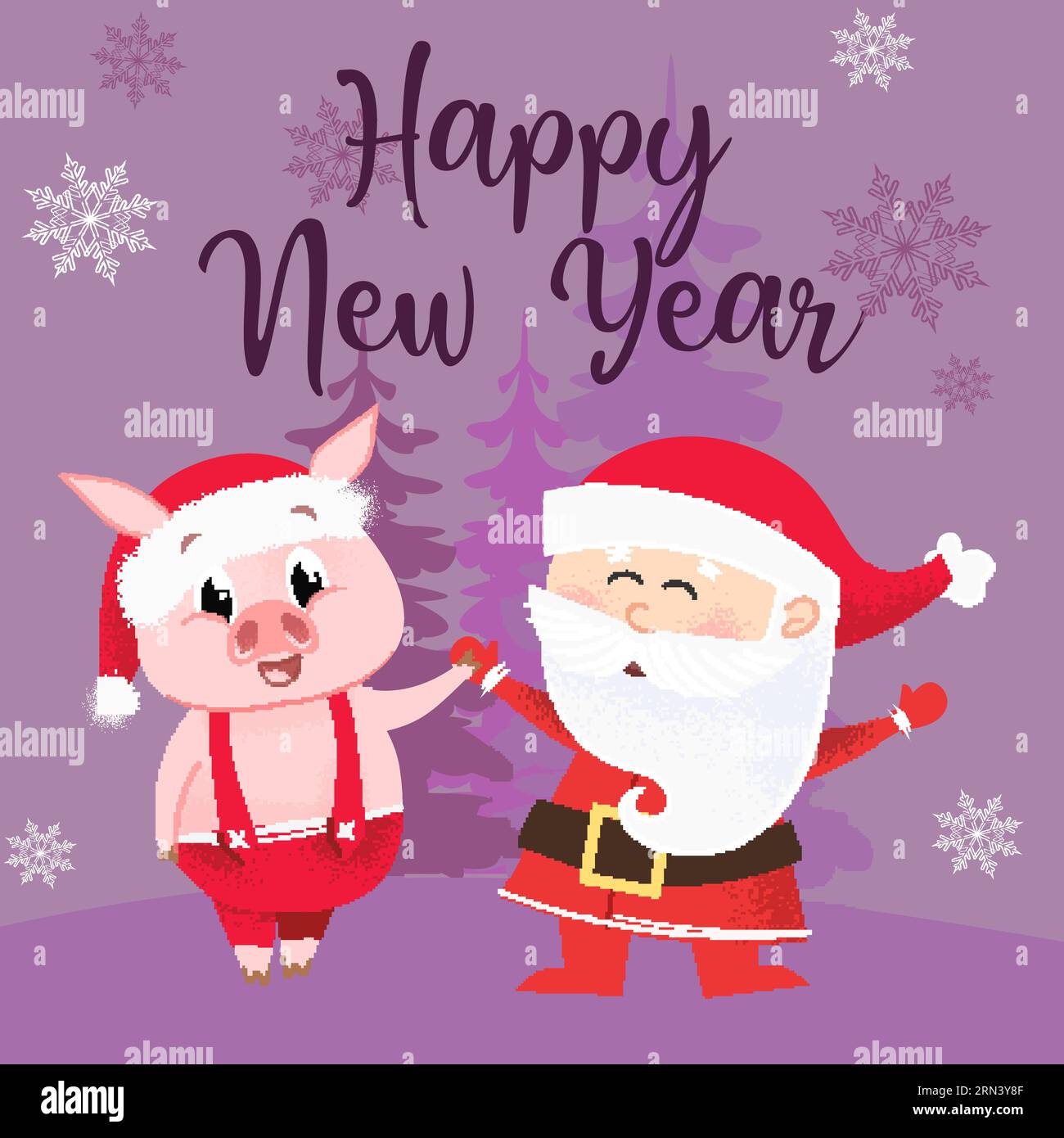 Cochon violet Banque d'images vectorielles - Alamy