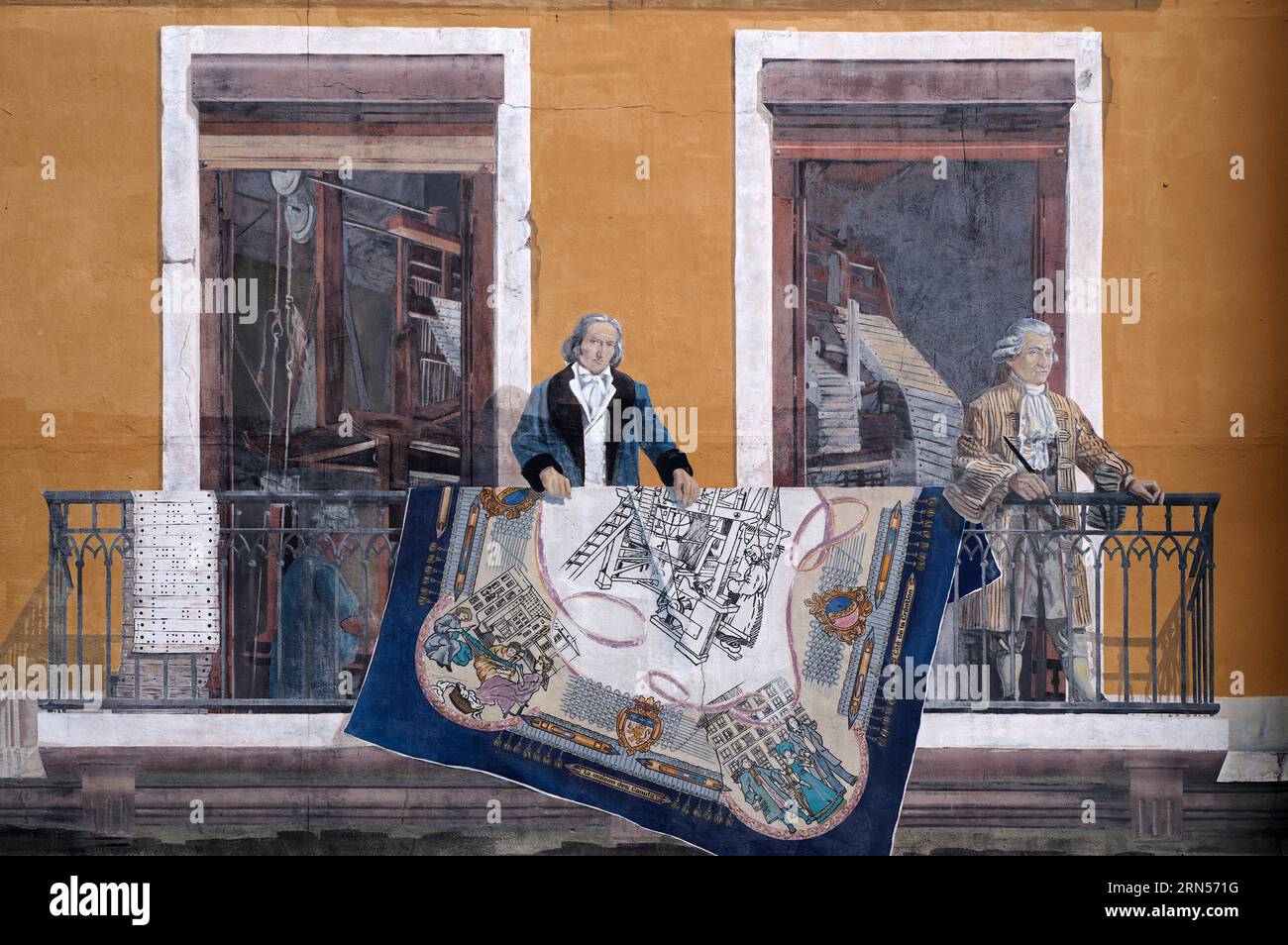 Fresque la fresque des Lyonnais représente les habitants célèbres de la ...