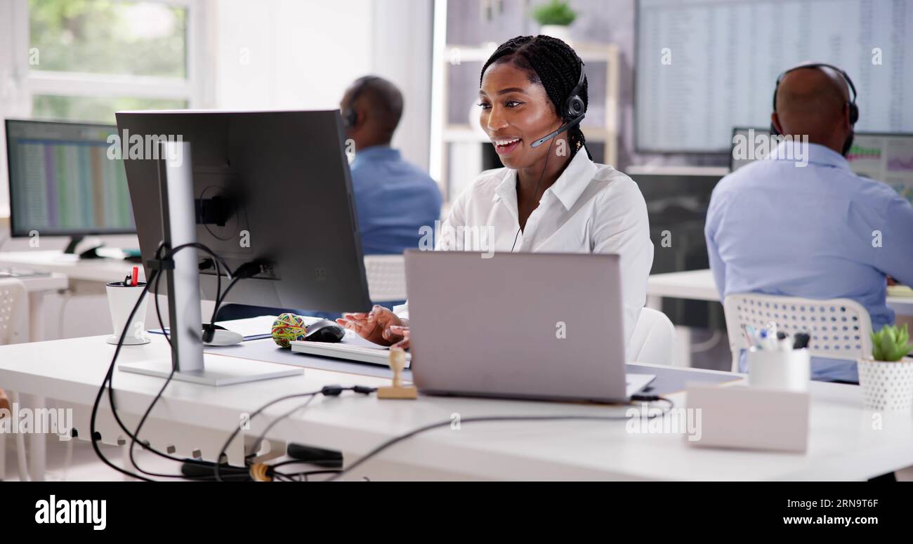 African american black female telemarketer service Banque de ...