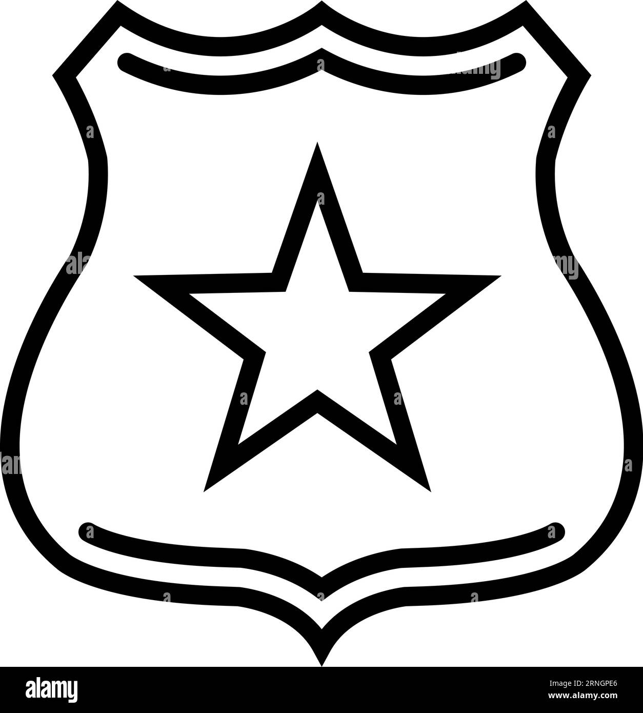 Icône badge police. Symbole de bouclier de sécurité linéaire Image ...