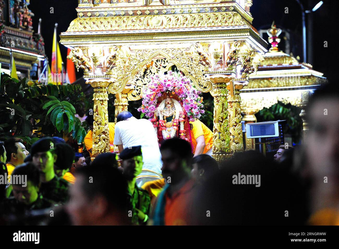 BANGKOK, Oct. 11, 2016 -- A float carrying the statue of a Hindu deity ...