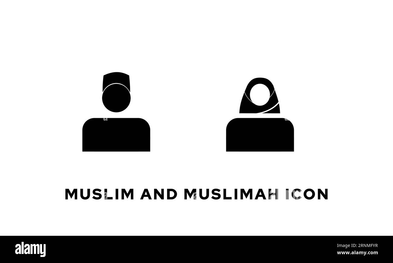 Arabic profile avatar set icon Banque d'images noir et blanc - Alamy