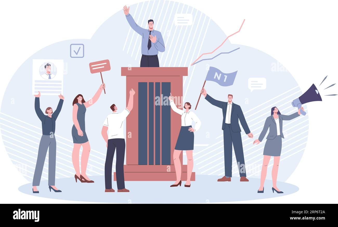 Political campaign cartoon Banque d'images détourées - Alamy