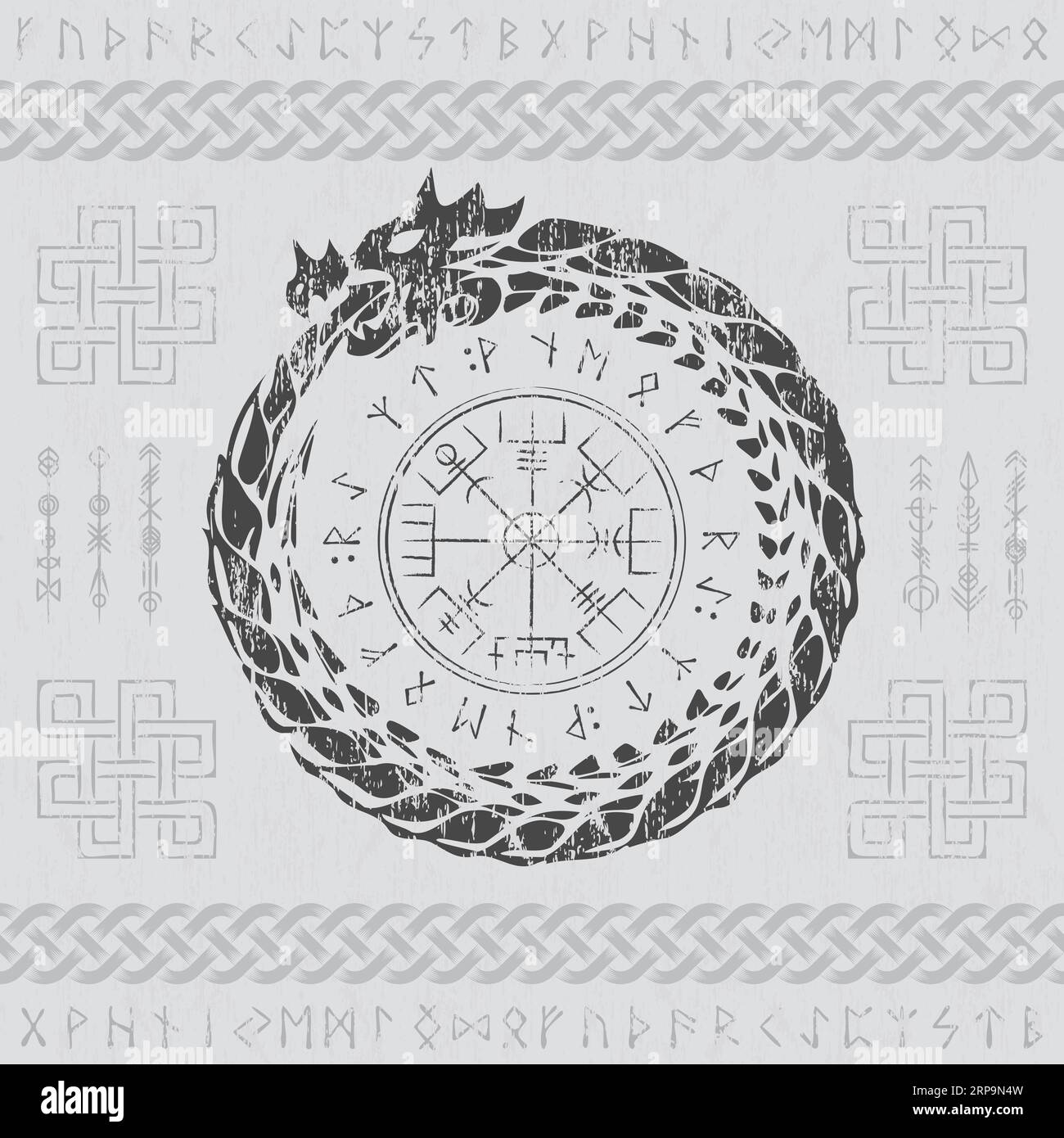 Viking runes vegvisir Banque de photographies et d’images à haute ...