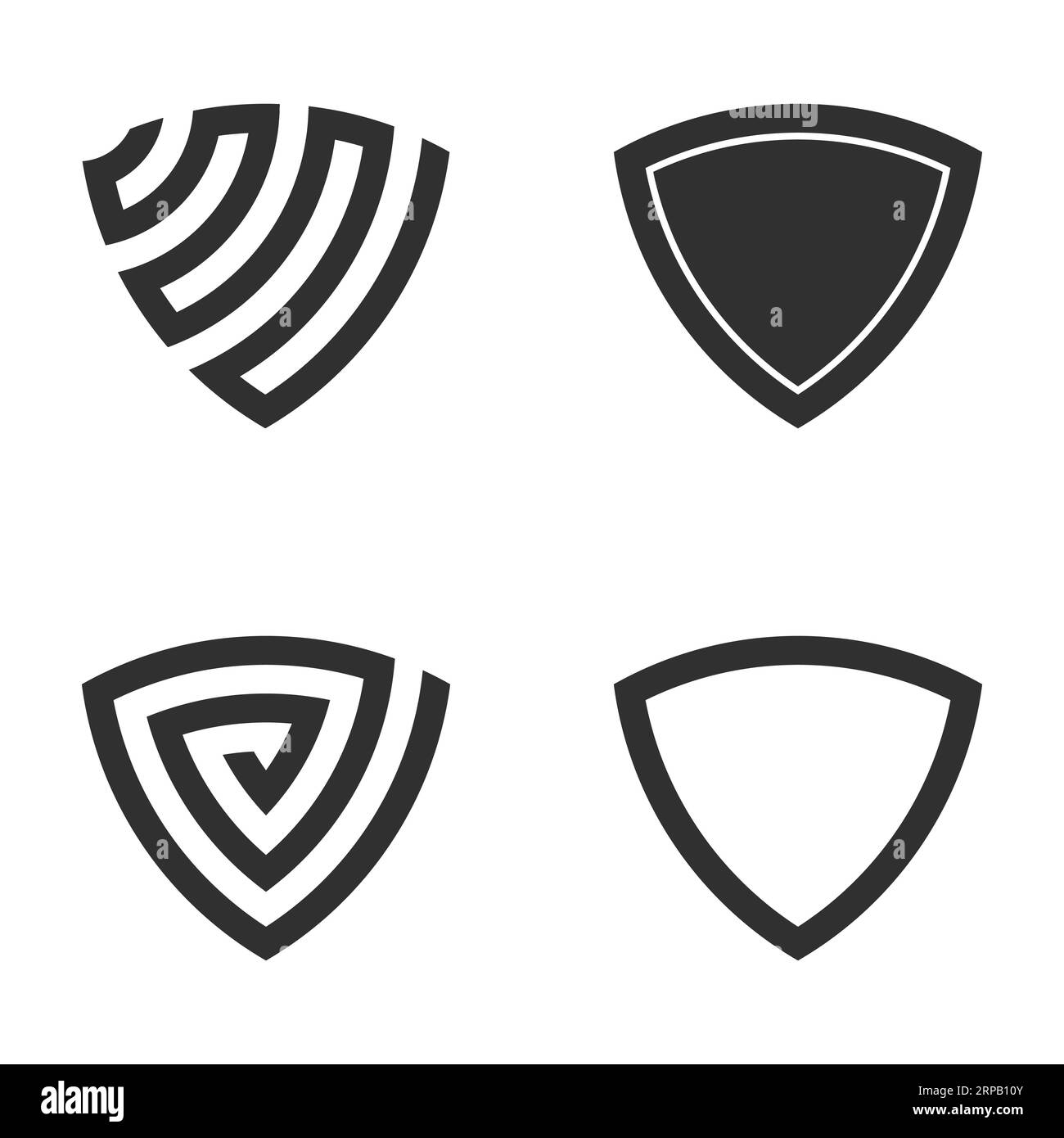 Symbole de protection du bouclier Banque d'images noir et blanc - Alamy