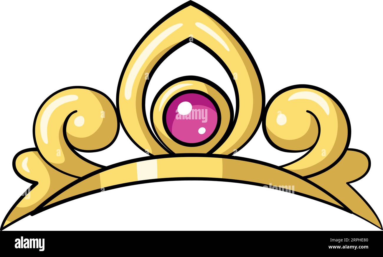 Icône de dessin animé de tiare dorée. Symbole de la couronne de ...