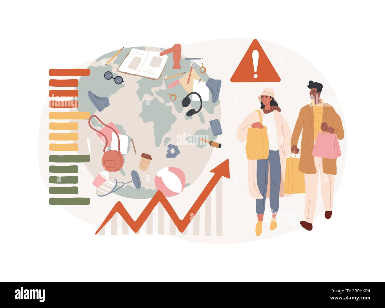 Illustration vectorielle de concept isolée de surconsommation. Société ...