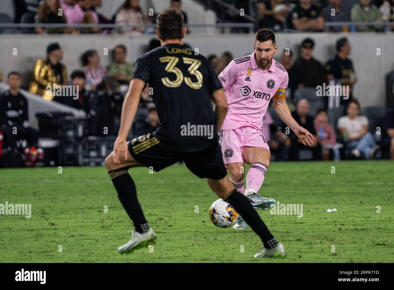 L’attaquant de l’Inter Miami Lionel Messi (10) aide sur un but du ...
