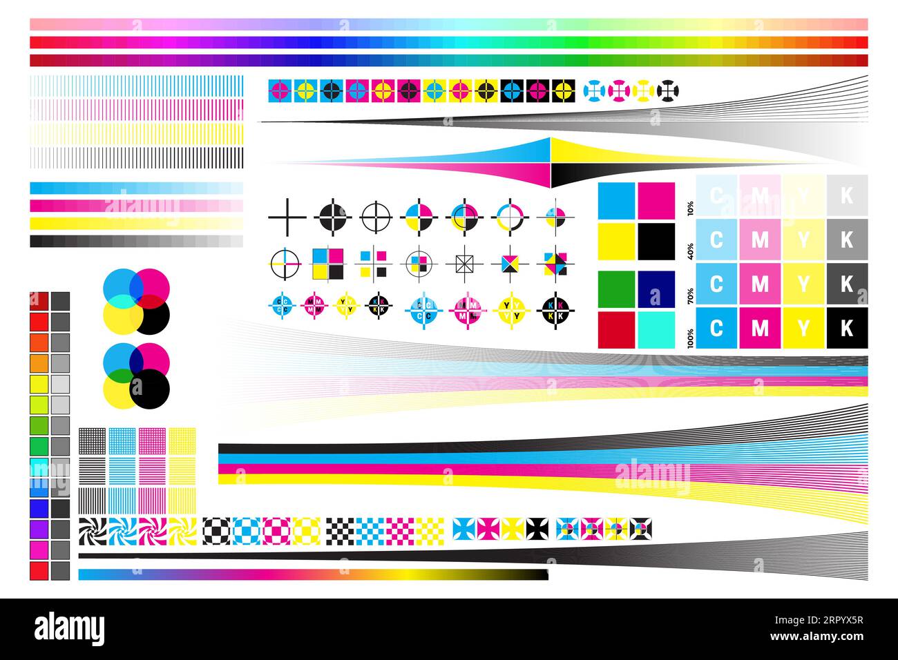 Bandelettes de test de couleur Banque d'images vectorielles - Alamy