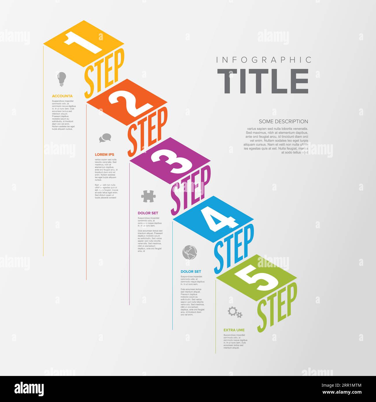 Modèle de diagramme d'étapes infographiques vectorielles pour le ...