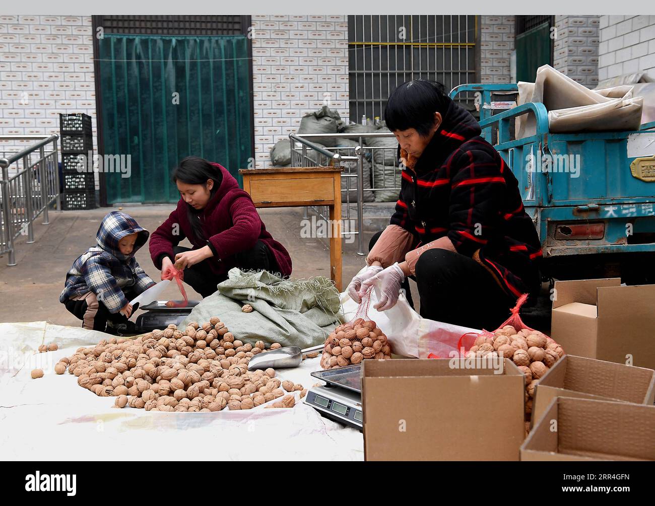 201204 -- ZHENGZHOU, 4 décembre 2020 -- les membres de la famille Sun Yahui empaquettent des ...