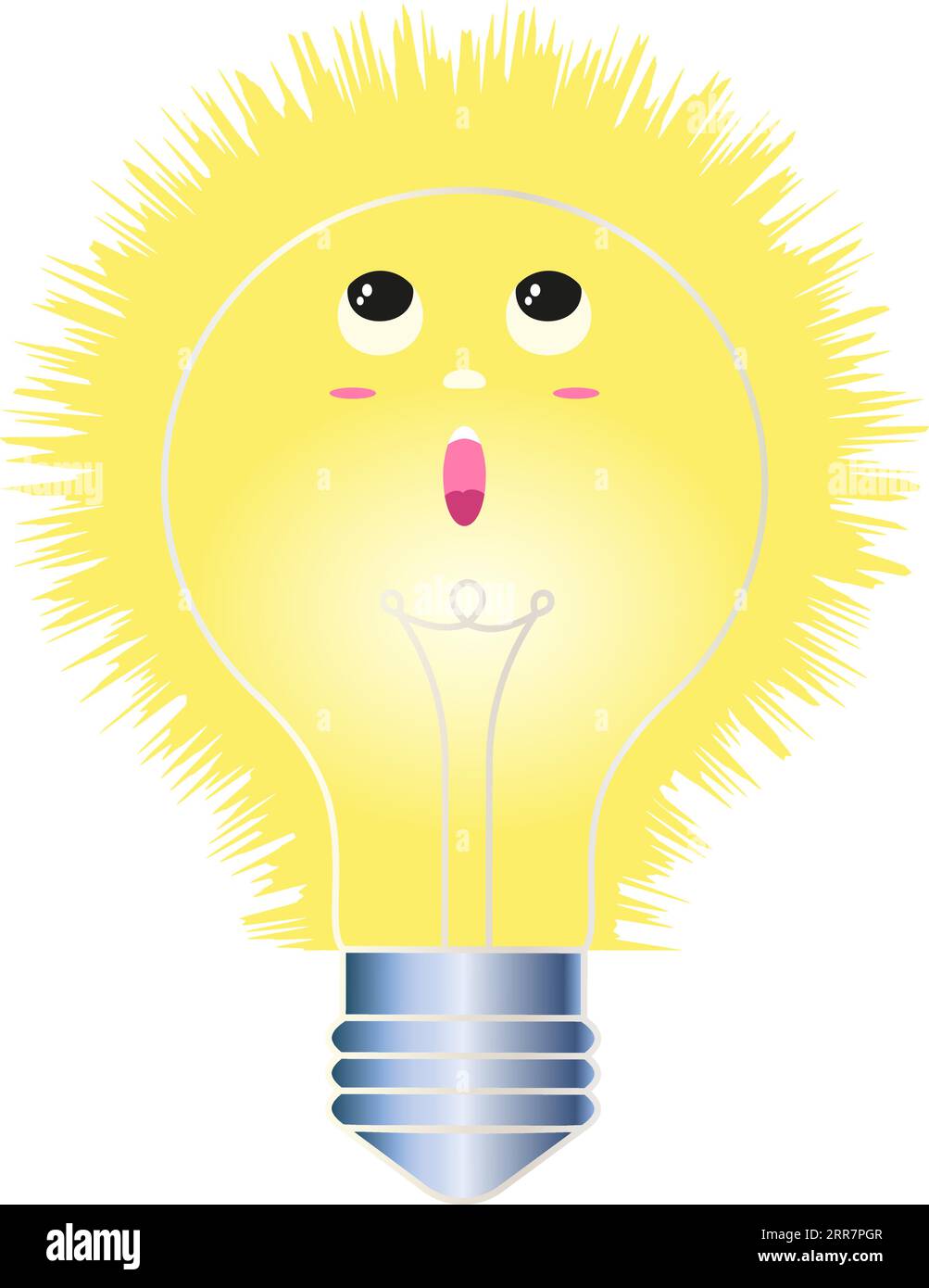 Mignon personnage d'ampoule de lumière icône d'ampoule symbole d'idées ...