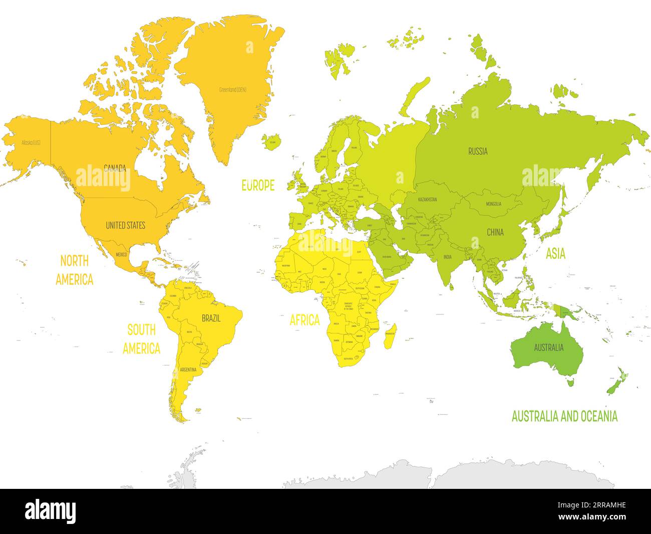 El mapa político de asia en color Banque de photographies et d’images à ...